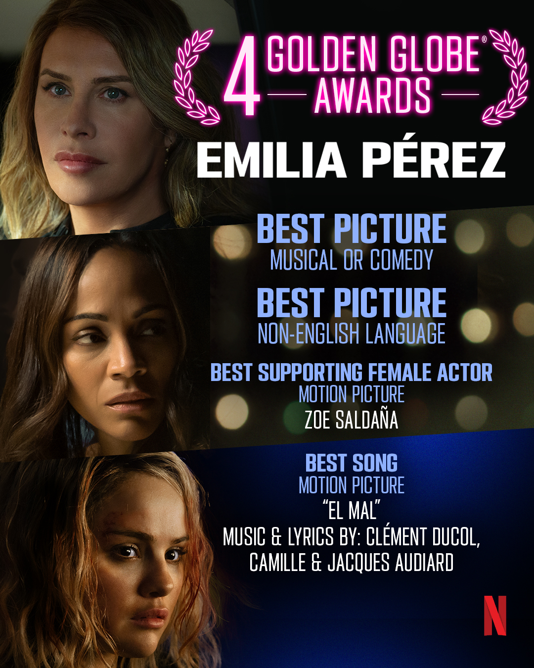 4 Golden Globes for Emilia Pérez - MPCVFX